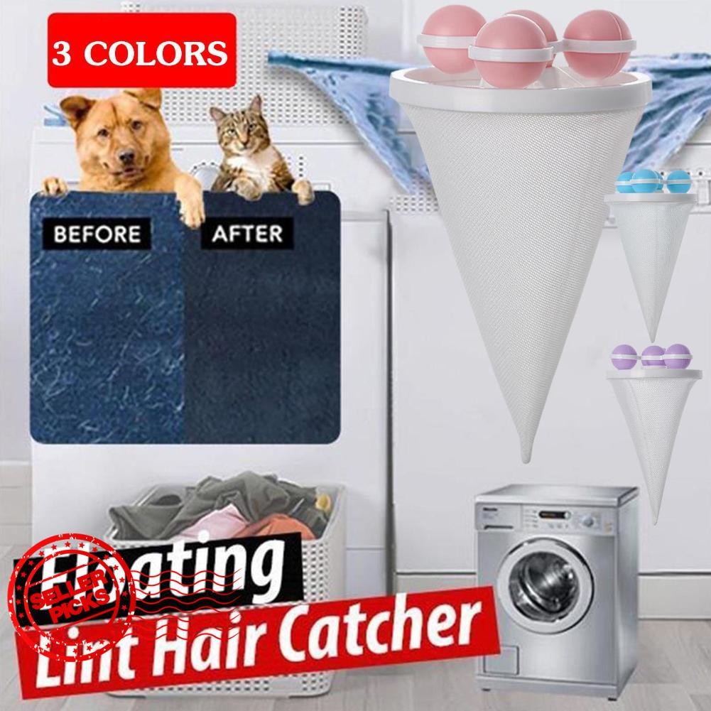 Washing Machine Hair Filter Floating Pet Fur Lint Hair Pouch Catcher ...