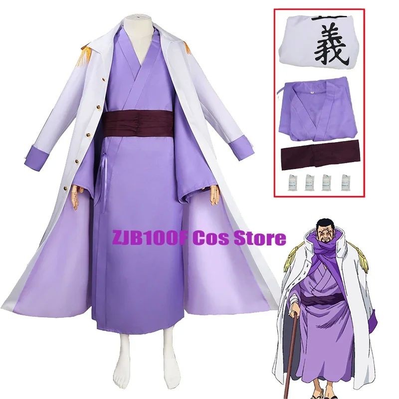 General Issho Cosplay Anime Fujitora Costume Uniform Men Admiral Marine ...