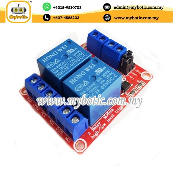2 Channel Active H/L 5V Optocoupler Relay Module | Shopee Malaysia