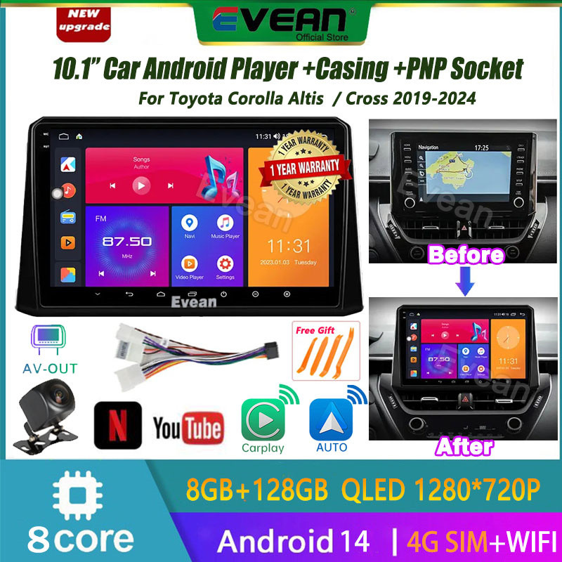 (8 Core 8GB+128GB ) Evean 10" Car Android Player For Toyota Corolla ...