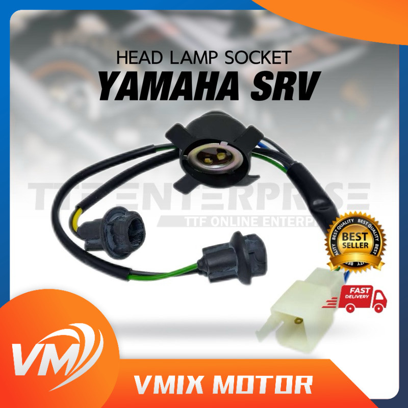 YAMAHA SRV HEAD LAMP SOCKET LAMPU DEPAN BESAR FRONT SOKET HEAD LIGHT WIRING WIRE WAYAR SRV ...