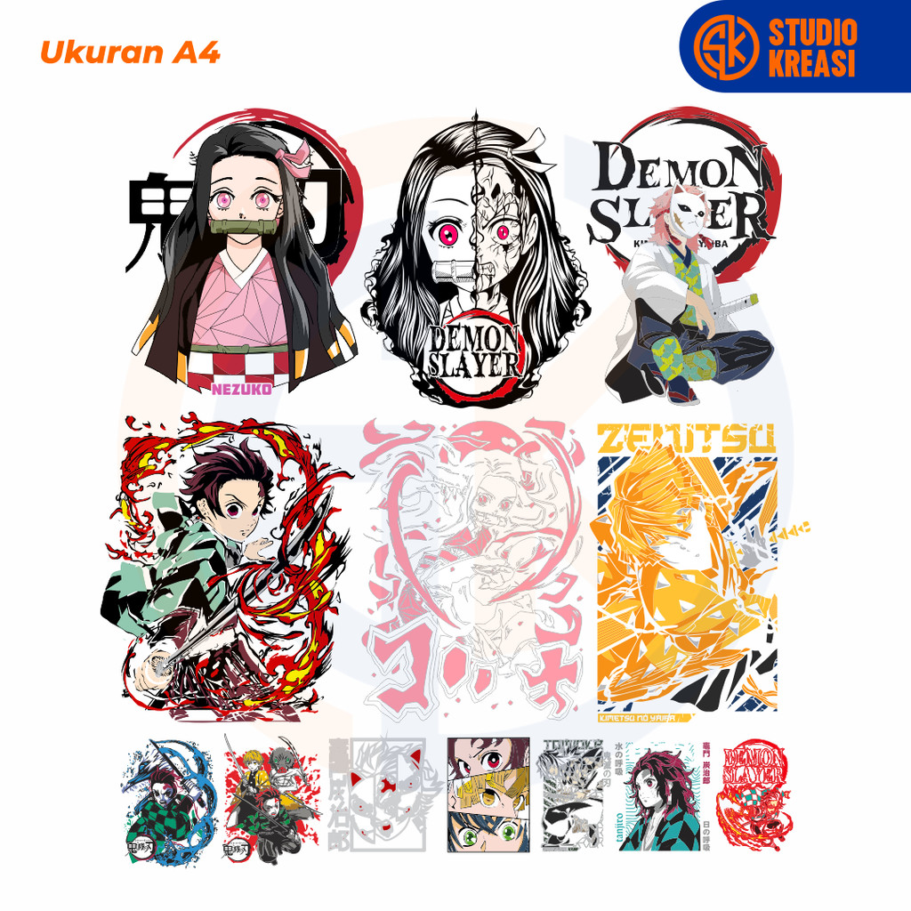 Iron-on Screen Printing DTF Screen Printing A4 Anime Demon Slayer Unit ...