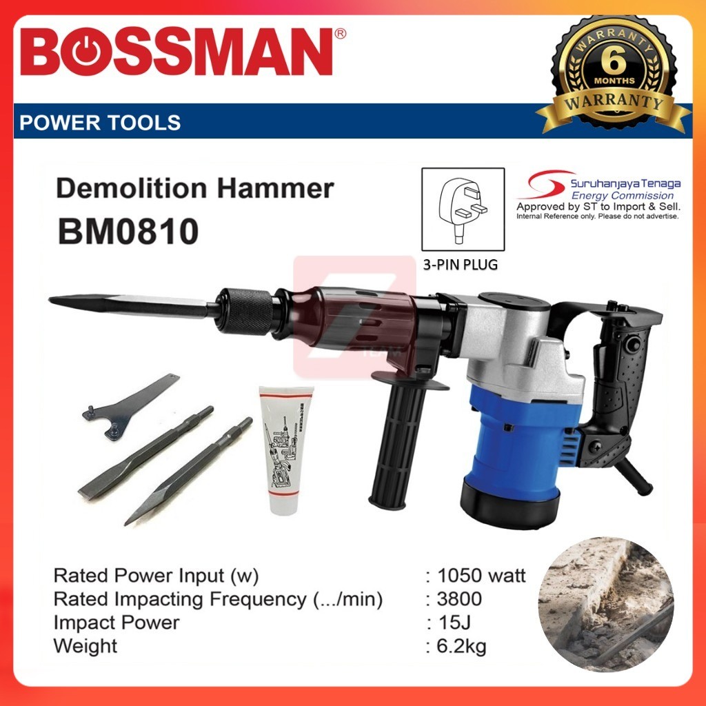 BOSSMAN BM0810 Demolition Hammer 1050w Power Drilling Machine l Jack ...