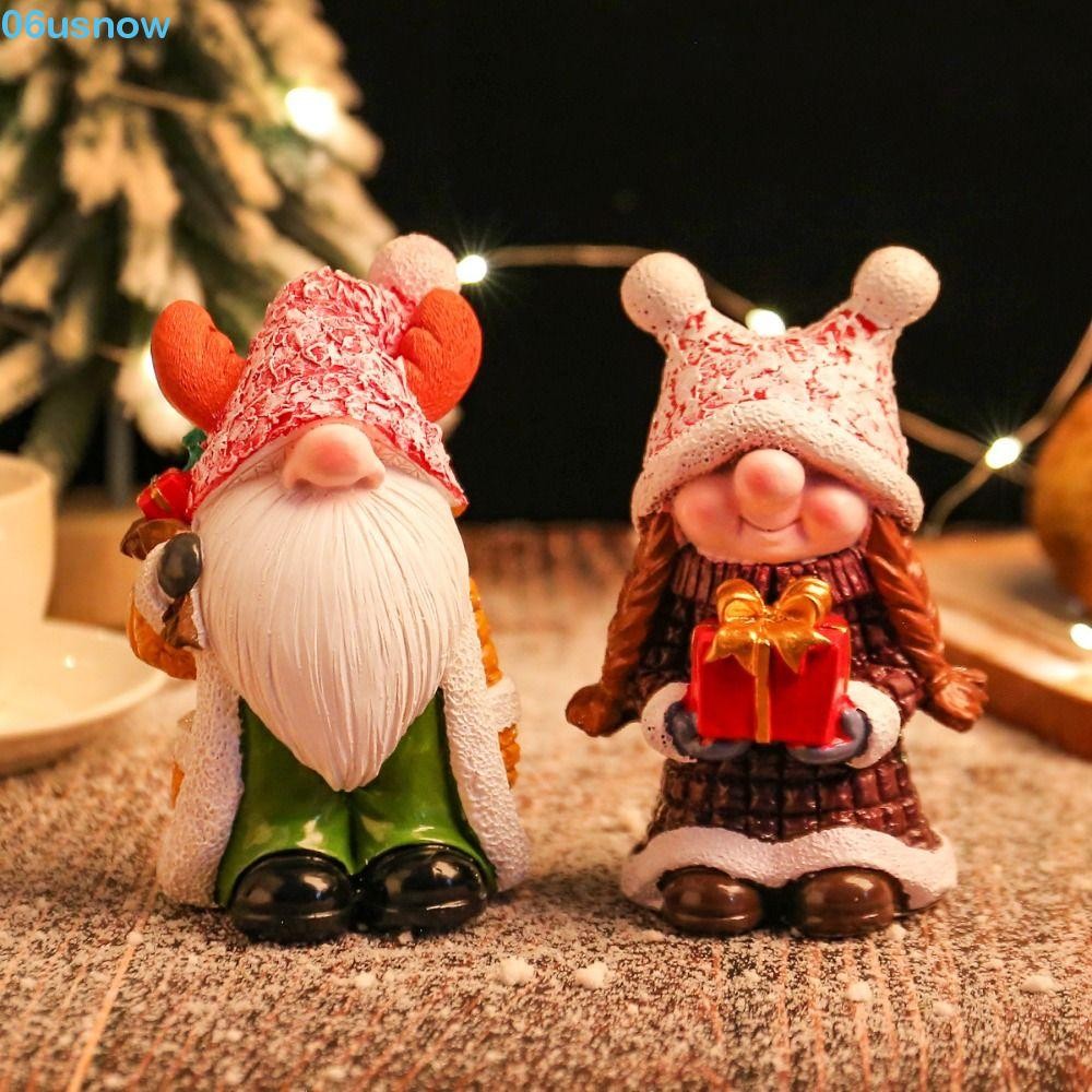USNOW Christmas Gnomes Statues, Cute Retro Faceless Gnome Figurine ...