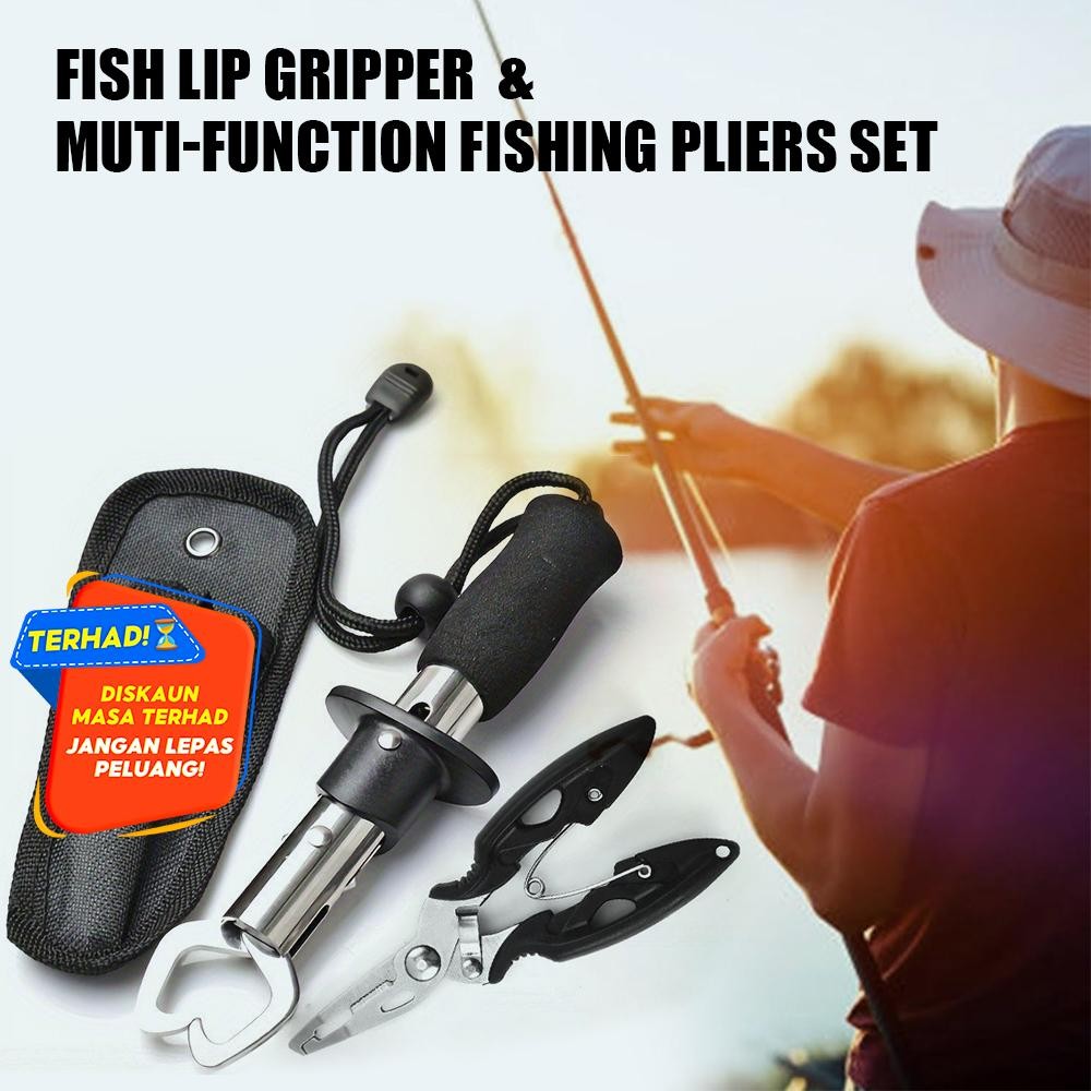 Fishing Pliers Feature Fish Lip Grippers, Line Cutters, Hook Removers, and A Storage Bag Pincers ...
