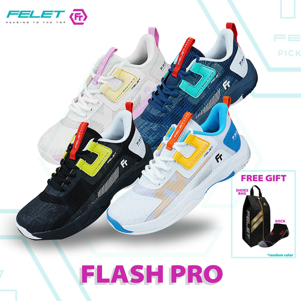FELET FLASH PRO Pickleball & Badminton Shoes Kasut Pickleball ...