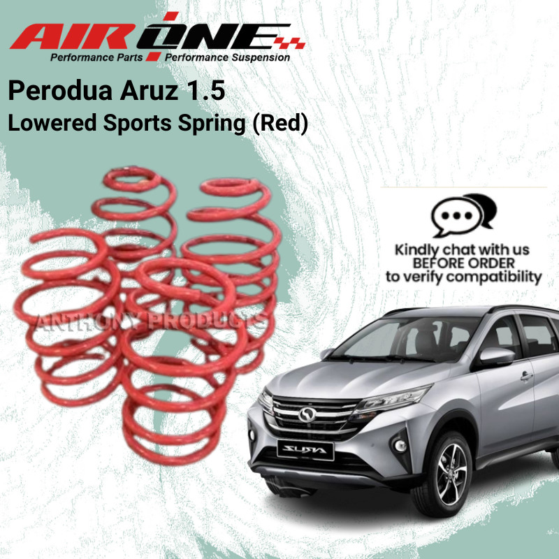 AIRONE Perodua Aruz 1.5 Lowered Sports Spring (Red Colour) | Shopee ...