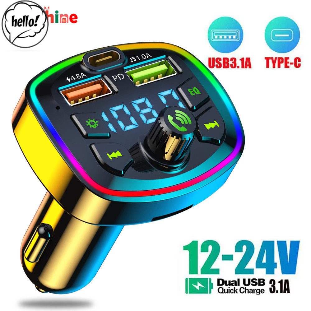 HL 5.0 FM Transmitter LED Digital Display with Dual USB Ports PD ...