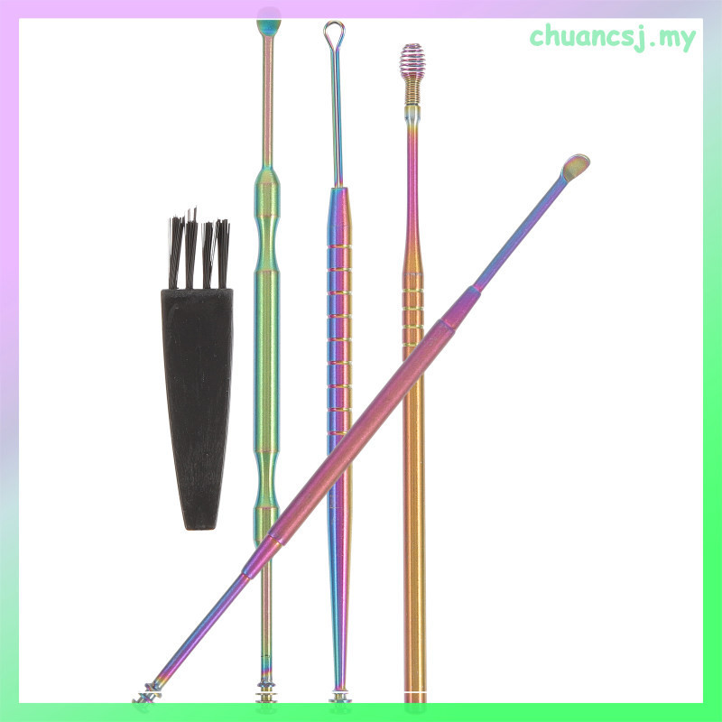 Spade Ear Pick Earwax Removal Tools Spiral Remover Cleaning Set of 5 ...