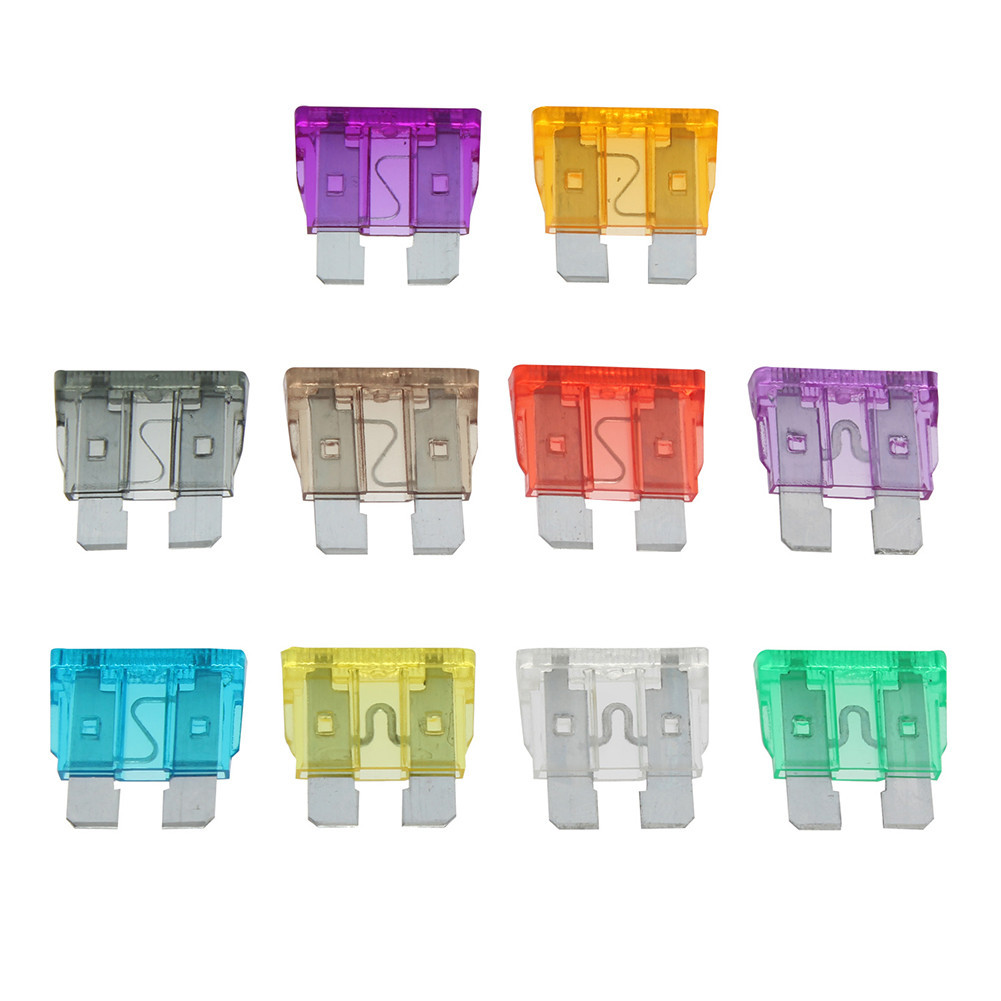 Rain 100Pcs Blade Type Fuse Set 15A 20A 25A 30A 35A 10 Types Car Fuse ...