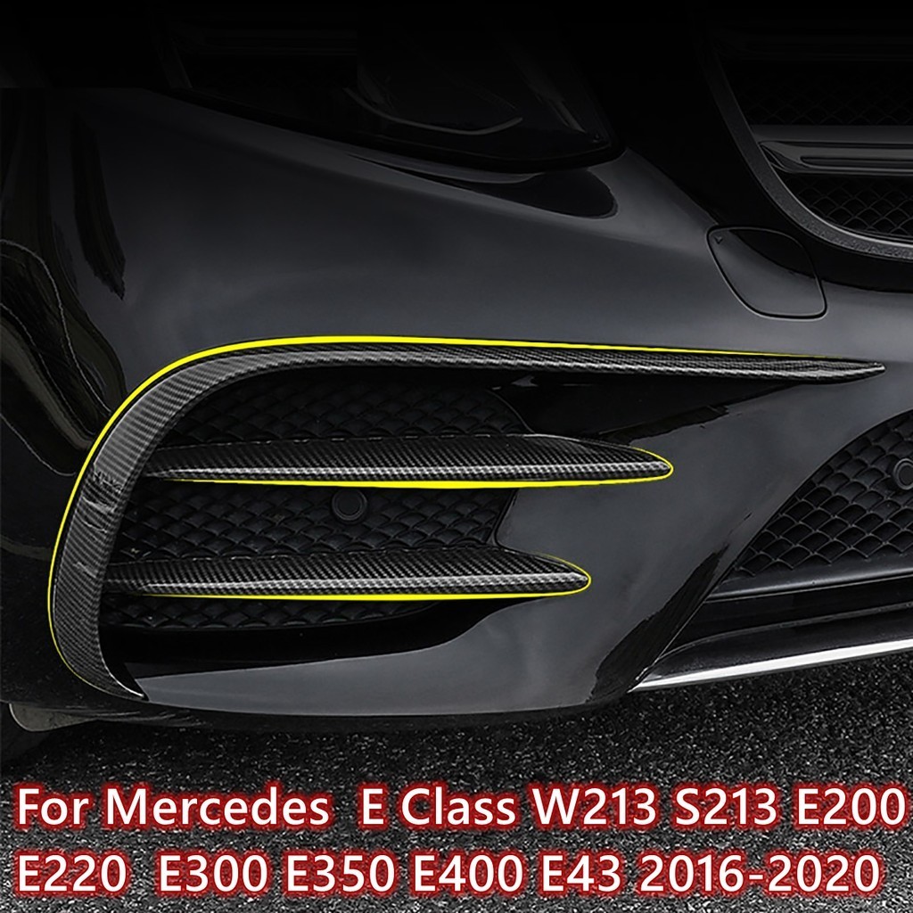 Front Bumper Trim Splitter Canards Air Vent Fin for Mercedes E Class W213 S213 E200 E220 E300 ...