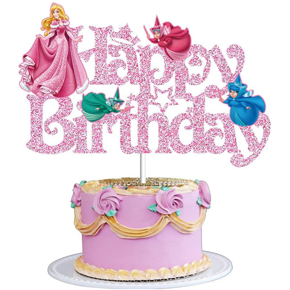 New Frozen Cake Card happy birthday Princess Aisha Flag Insert Row INS ...