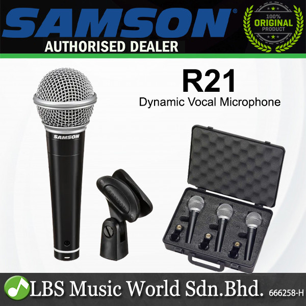 Samson R21 Dynamic Vocal Presentation Microphone 3 Pack (R 21) | Shopee ...