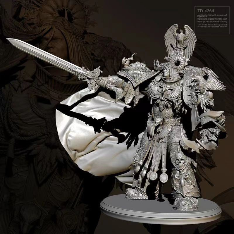 80mm Warhammer Chess Piece Emperor Sacred King Sword Resin White Model ...