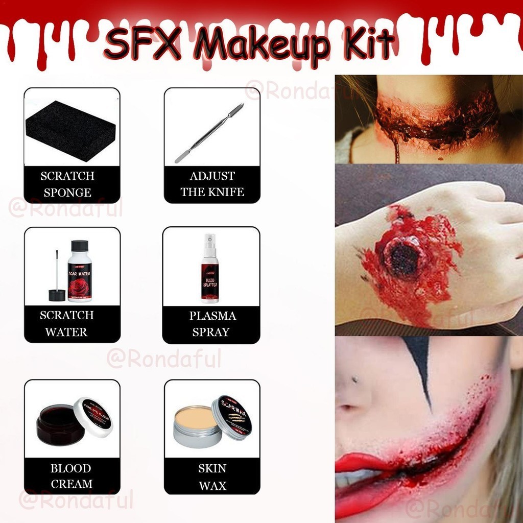 Halloween Makeup Kit Professional Face Body Paint Wound Scar Wax Fake ...