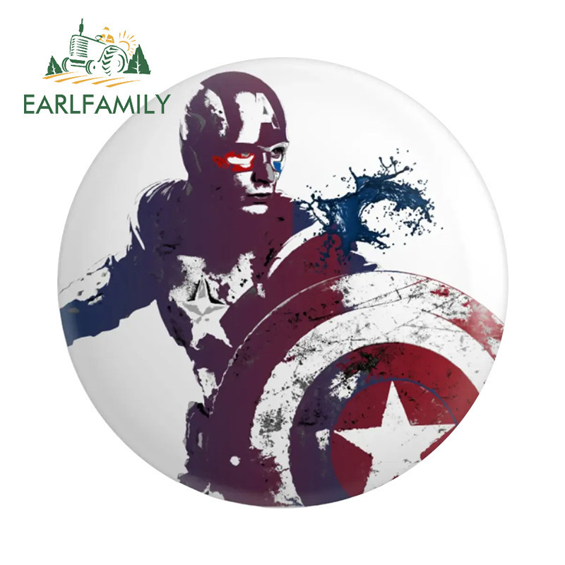 EARLFAMILY 13cm Marvel Captain America's Shield Cool Car StickerCar ...