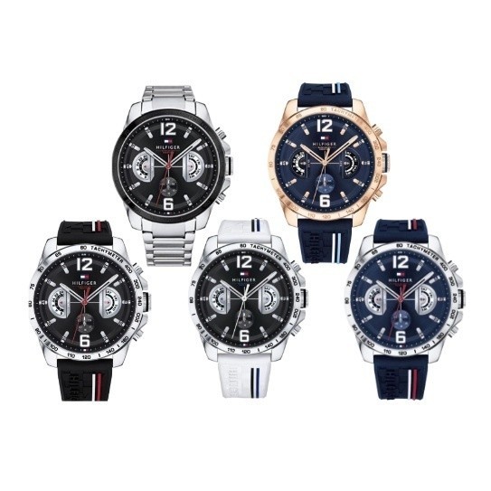 Tommy men's black dial silicone strap watch 1791472 1791473 1791474 ...