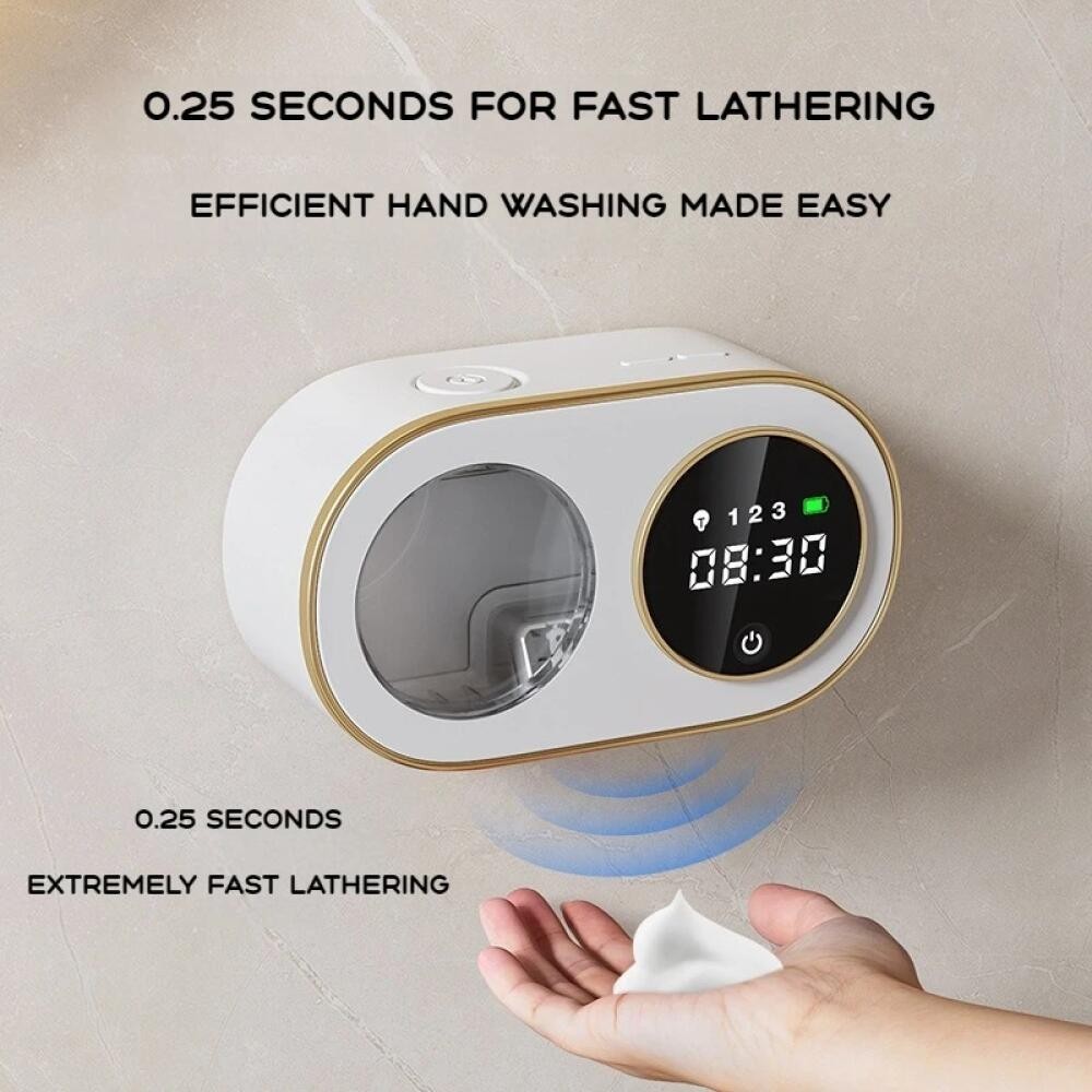 SALANGE Automatic Soap Dispenser with HD LED Digital Clock Wall Mounted ...