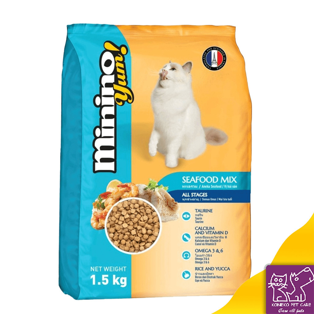 Minino Yum Seafood 1.5kg dry food cat | Shopee Malaysia