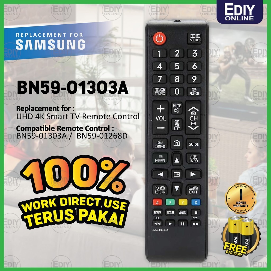 REPLACEMENT FOR SAMSUNG BN59-01303A TV REMOTE CONTROL UHD 4K Smart TV ...
