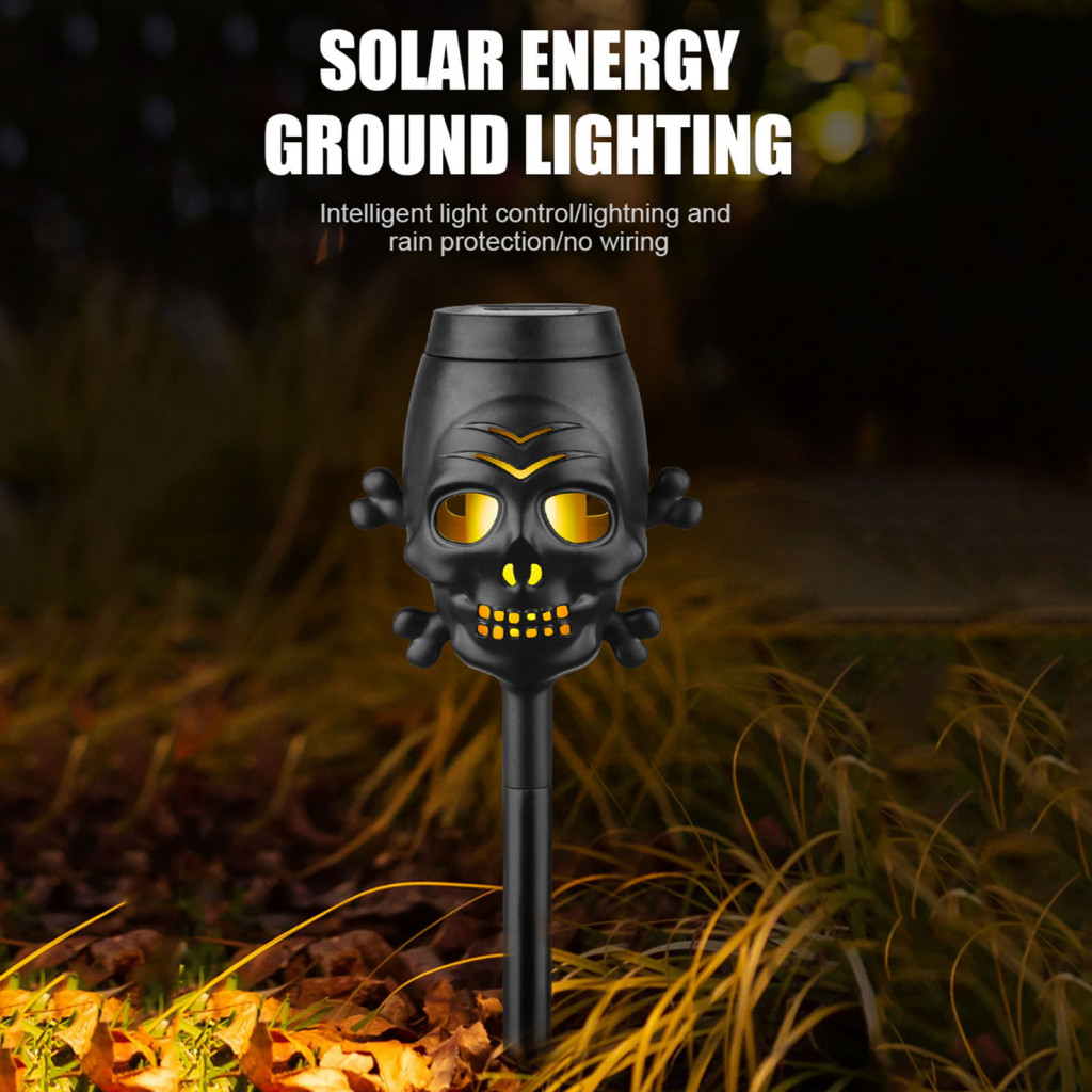 Direct Sunlight Charging Lights Solar Torch Light Spooky Skull Solar ...