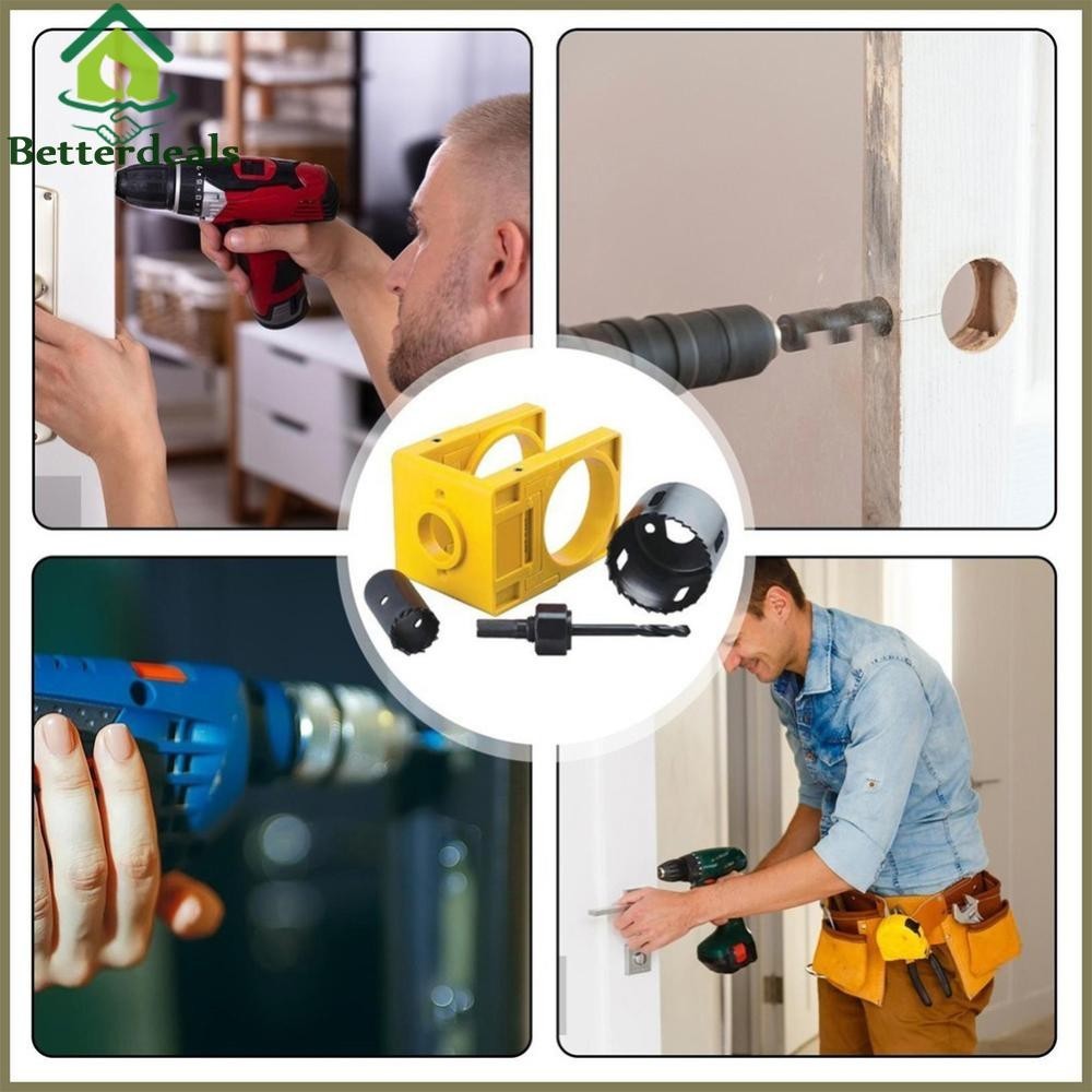 1-3/8 - 1-3/4 Inch Door Lock Installation Set with Guide Template for ...