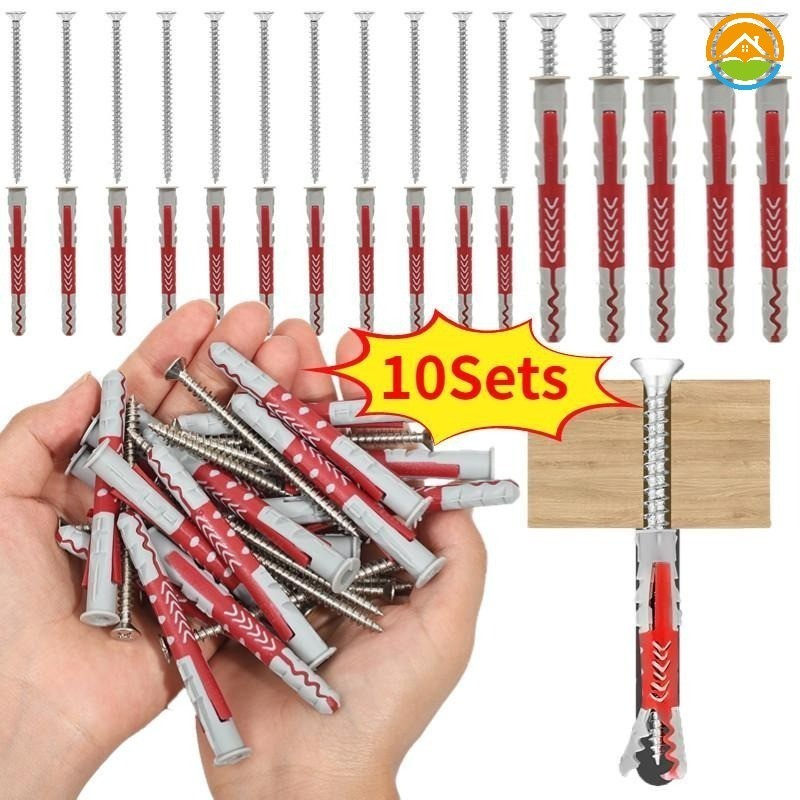 3/10Sets Self Tapping Expansion Screws Wall Drilling Fastener - Drywall ...