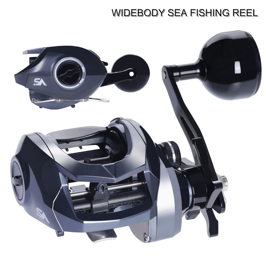 Widebody casting reel Sea fishing jigging reel Large line capacity Drag ...