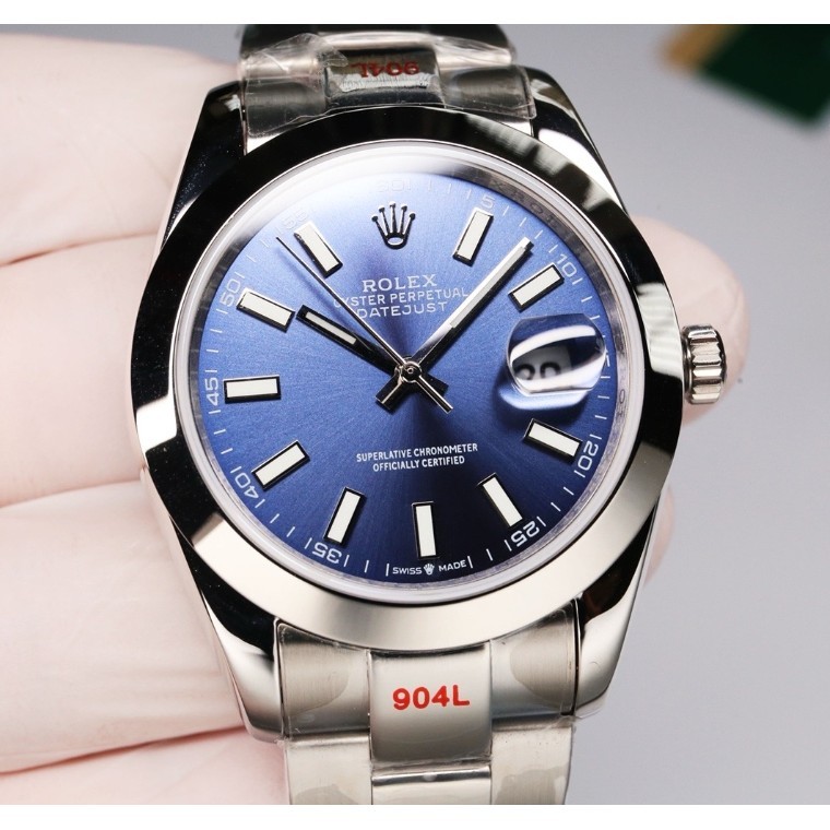 Automatic Machinery ROLEX Datejust Calm Atmospheric Blue Dial Date Men ...