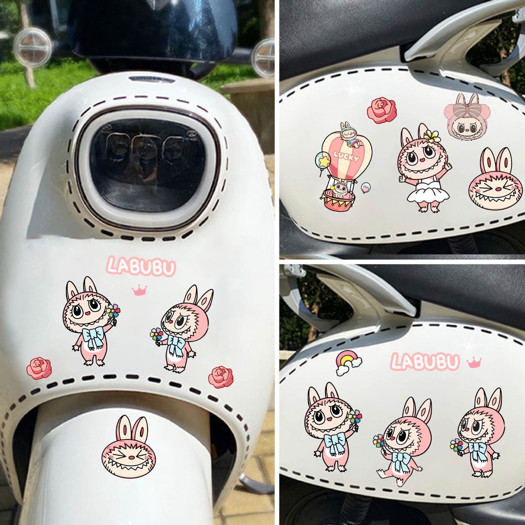 Cartoon stickers labubu cute car stickers popmart decoration motorcycle ...
