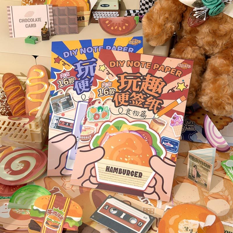 Xinmo Fun Handbook Note Paper Simulation Food Shape DIY Handmade Note ...