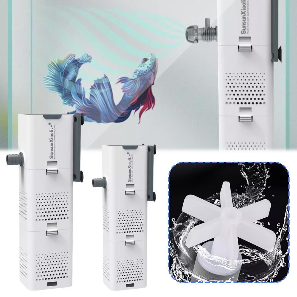 Fish Tank Filter 3-in-1 Built-in Oxygenation Pump Small Filtration ...
