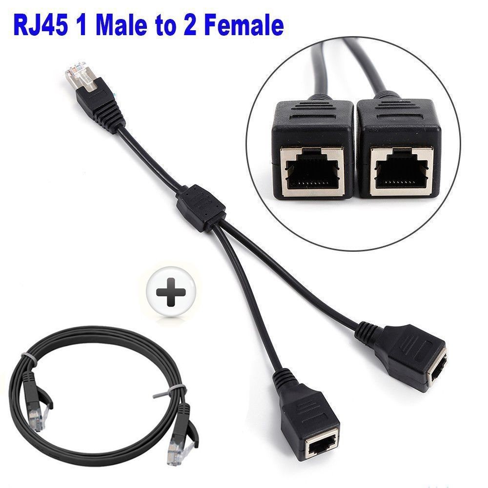 Activespace RJ45 Splitter Adapter 1 to2 Dual Female Port CAT 6 LAN ...