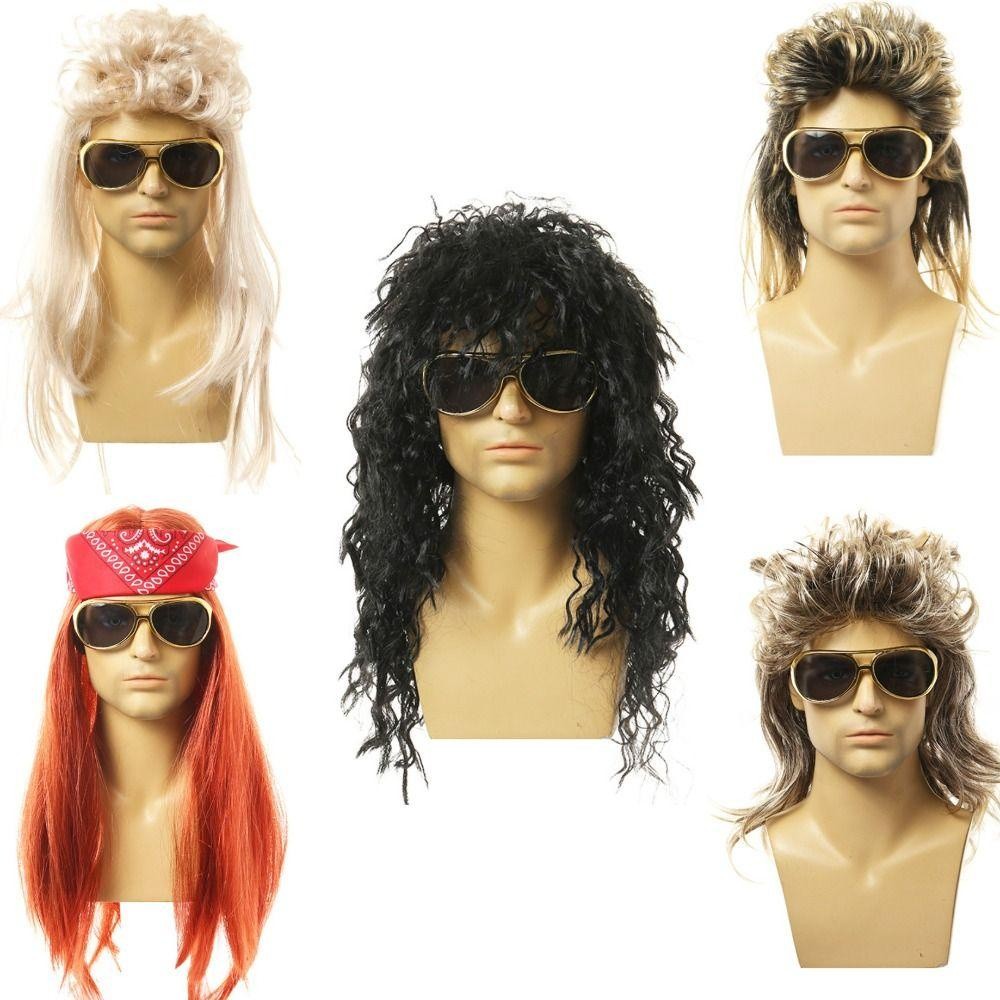 [KD] OCEANMAP Men Cosplay Wigs 70s 80s Soft Breathable Fluffy Nightclub ...