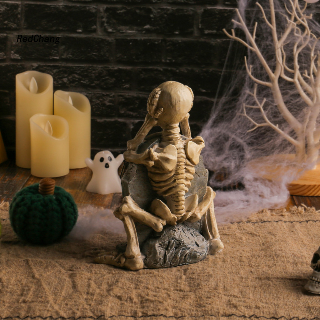 RC~ Halloween Skeleton Ornament Eye-catching Halloween Prop Spooky ...