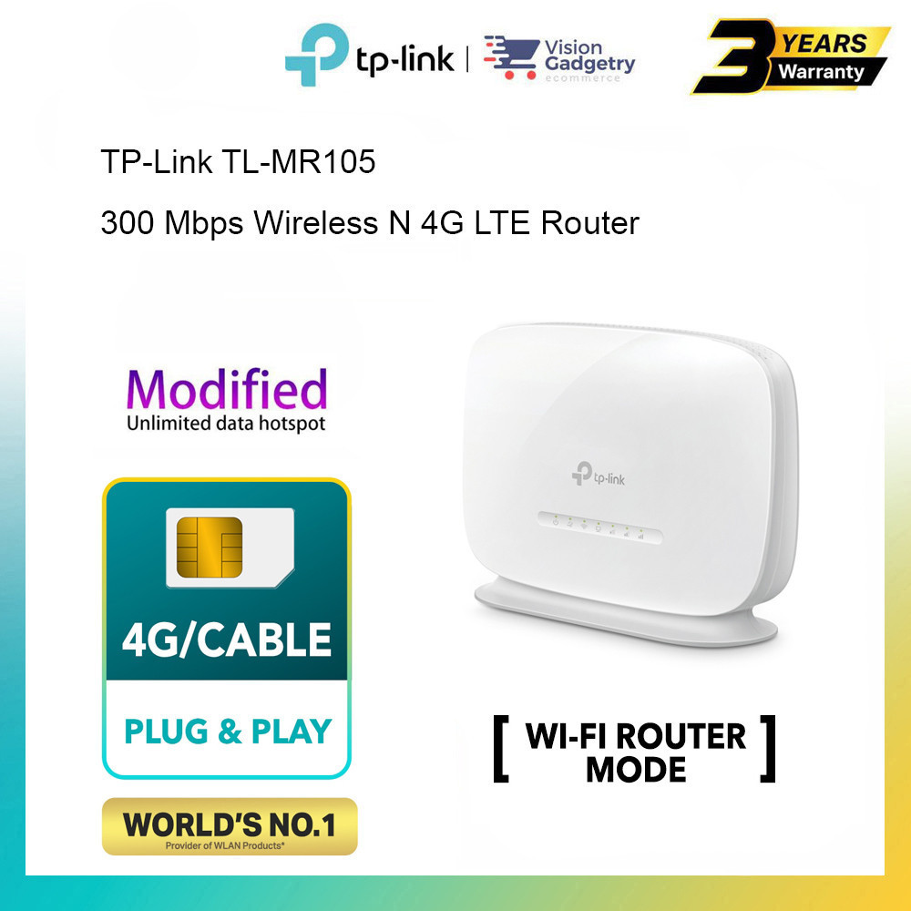 TP-Link TL-MR100 TL-MR105 Sim Card Router 300Mbps Wireless N 4G LTE ...