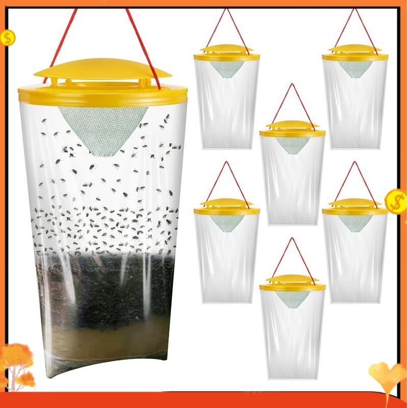 6 Pack Fly Traps Outdoor, Disposable Hanging Flies Trap Fly Trap Bag ...