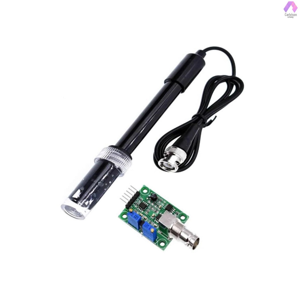 PH0-14 Value Detect Sensor Module + PH Electrode Probe BNC with Cable ...