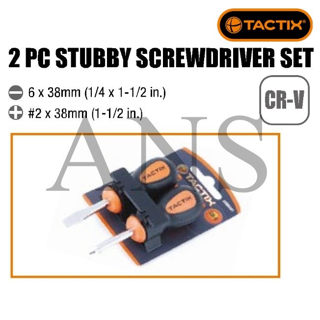 TACTIX 205441 2PC STUBBY SCREWDRIVER SET | Shopee Malaysia