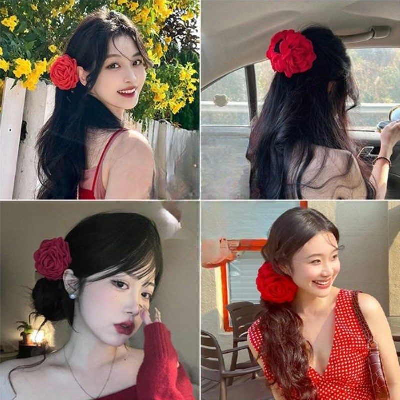 caro's same style red rose grabber 2024 new large flower high-end plate ...