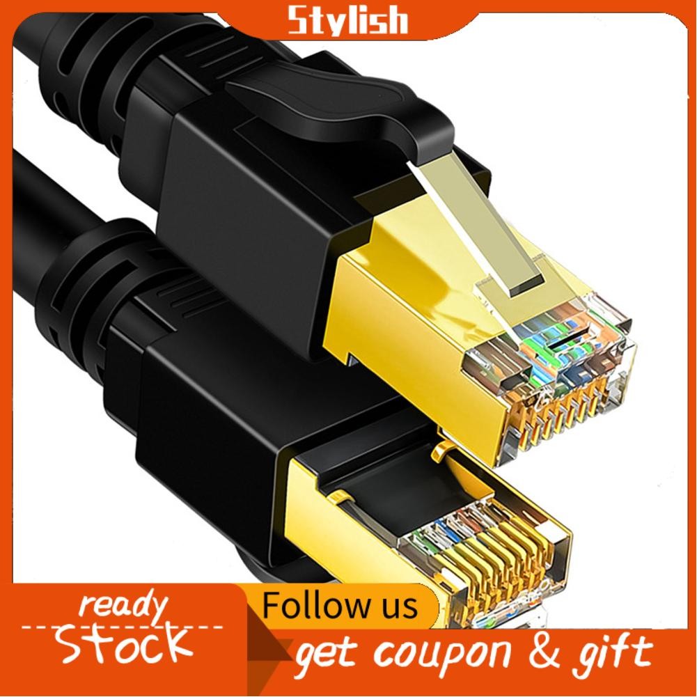 Stylish365 Cat 8 Network Cable RJ45 Connector Double Shielded Internet ...