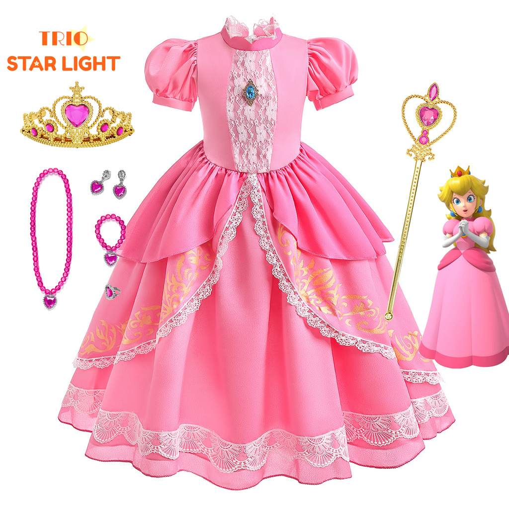 Princess Peach Costume / Kid's Cosplay Super Mario Princess Peach Dress ...