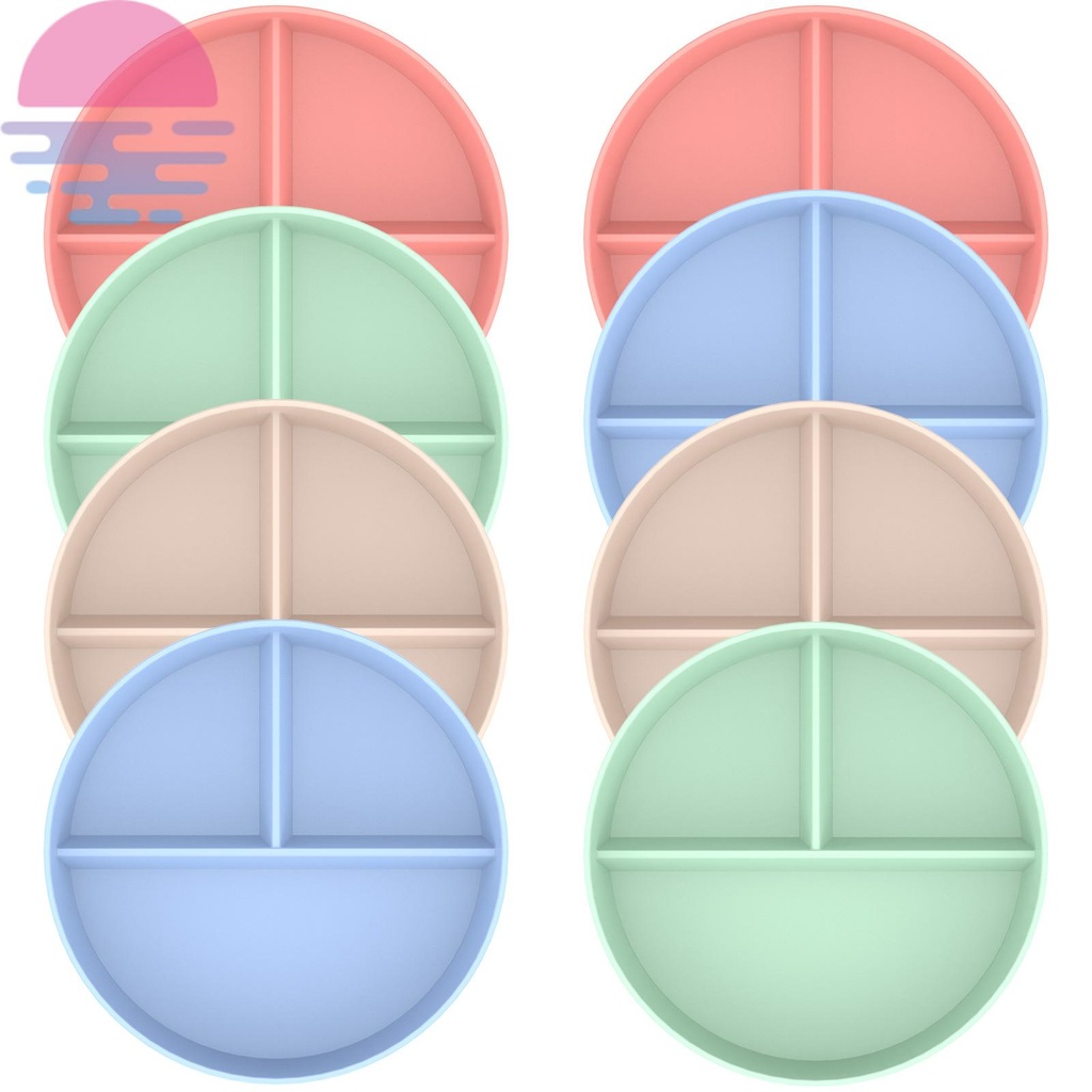 8Pcs 9inch Divided Dinner Plates Unbreakable Portion Control Dinner ...