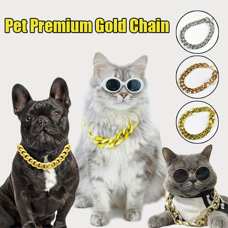 No Discoloration Cat Neck Collar Dog Gold Chain Pet Electroplating ...