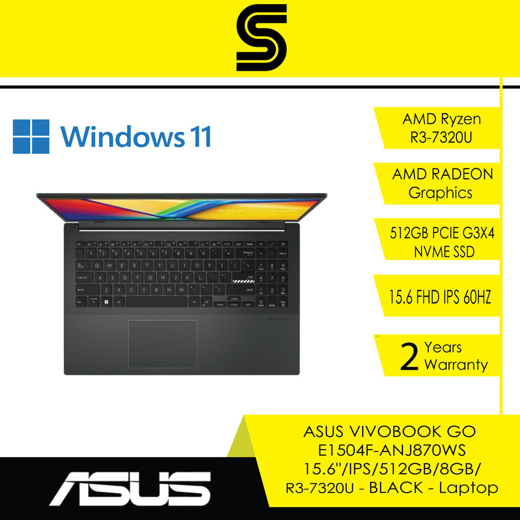 ASUS Vivobook Go E1504F-ANJ870WS - Laptop (15.6 FHD 60HZ/R3-7320U/8GB ...