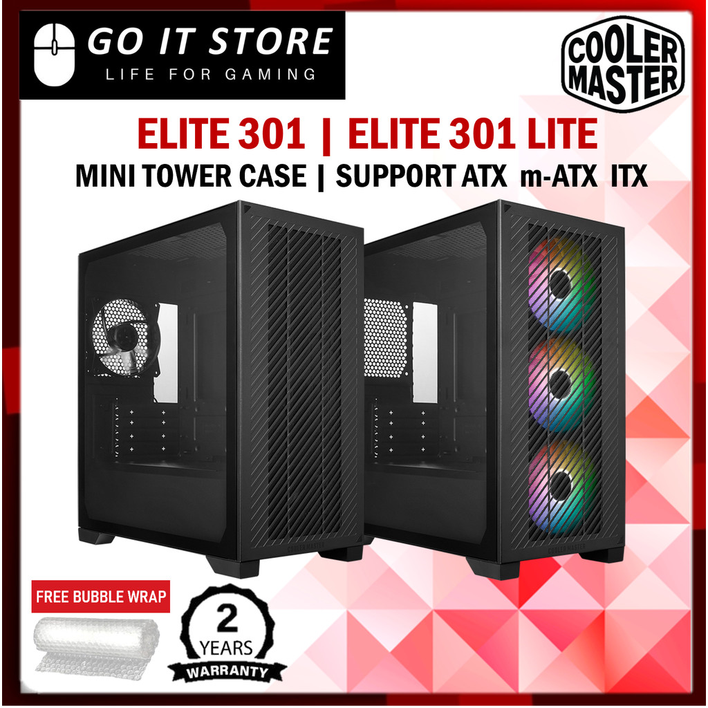 COOLER MASTER ELITE 301 / ELITE 301 LITE mATX Steel Casing with 3 ARGB ...