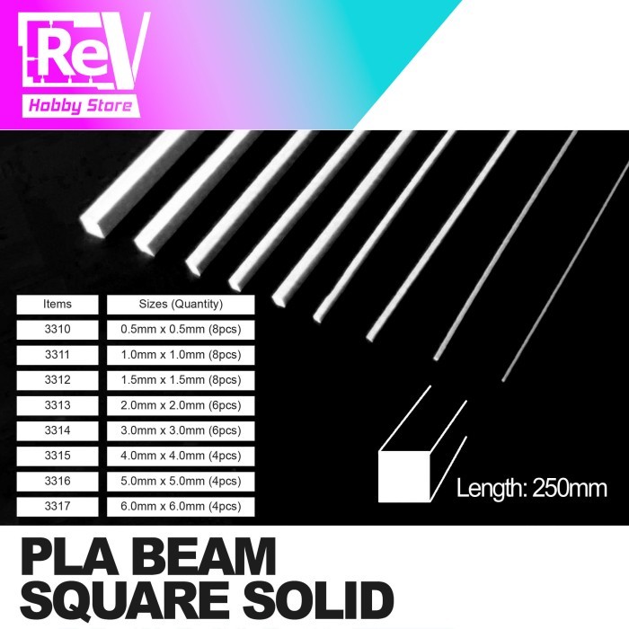 Pla BEAM SOLID PLAPLATE HALF ROUND RECTANGULAR SQUARE SCRATCH BUILD ...