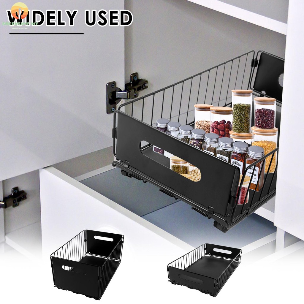 Pull Out Cabinet Organizer Carbon Steel Slide Out Shelf Storage Drawer ...