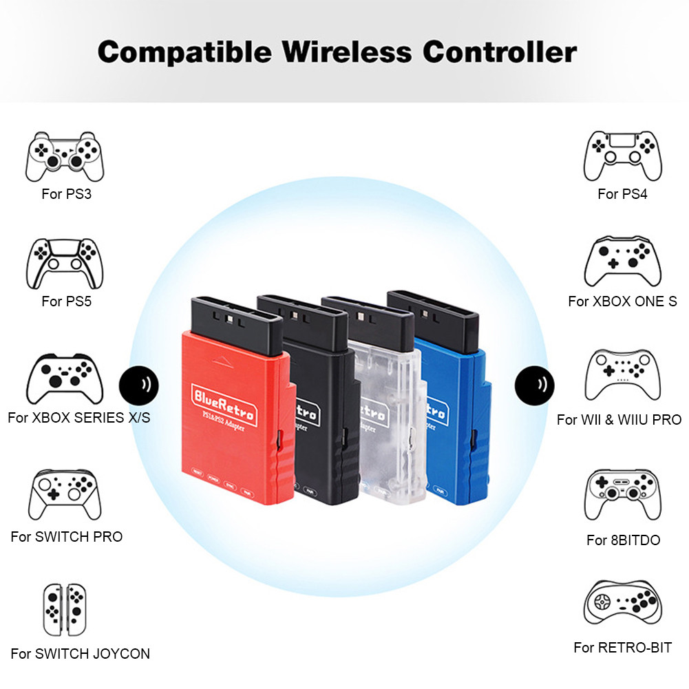 Wireless Controller Receiver Adapter Joystick Adapter for PS2/PS1 Game ...