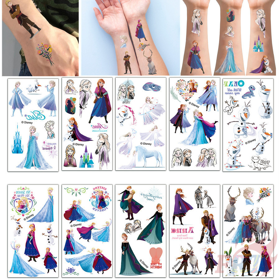 ️10Sheets/Set D-Cartoon Princess . Anna / Elsa - Frozen Temporary ...